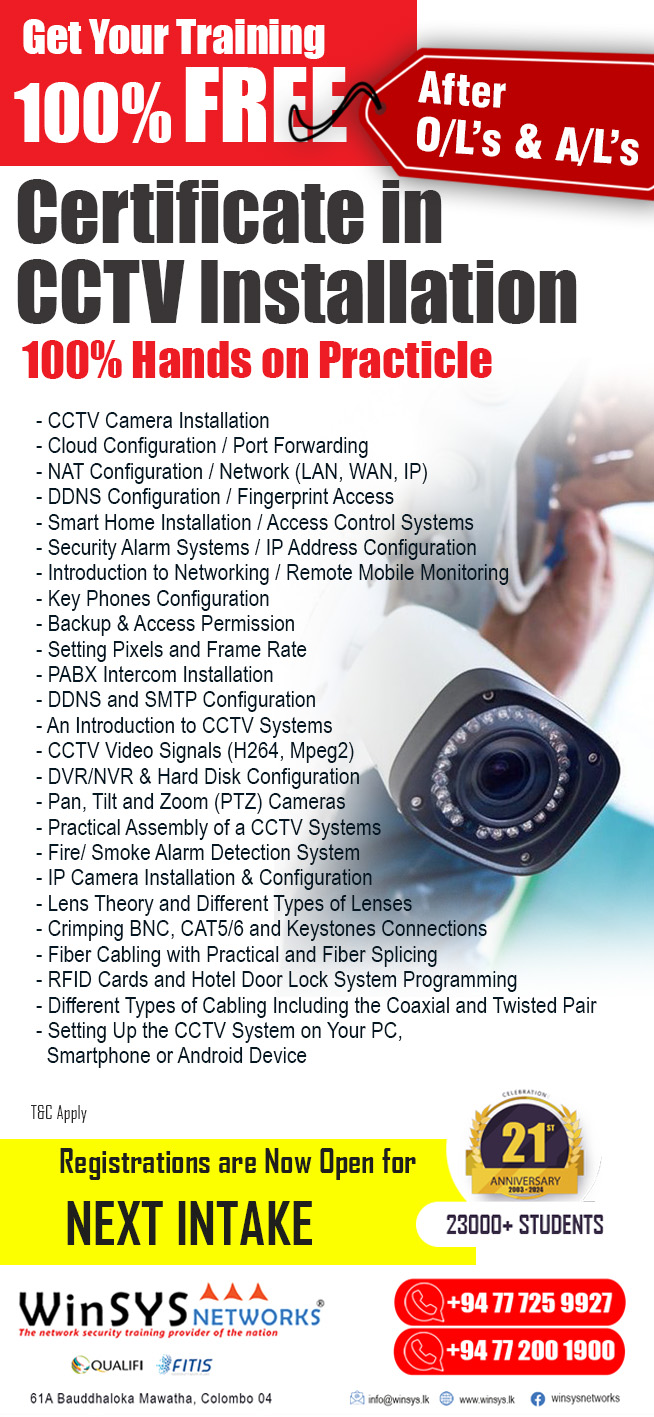 Certificate in CCTV Installation - WinSYS Networks